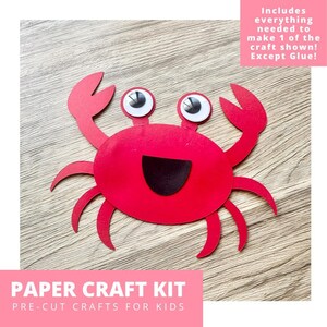 Crab Paper Craft Kit, Crab Arts & Crafts Kit for Kids, Sea Animals ...