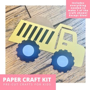 Dump Truck Paper Craft Kit, Construction Arts & Crafts Kit for Kids ...