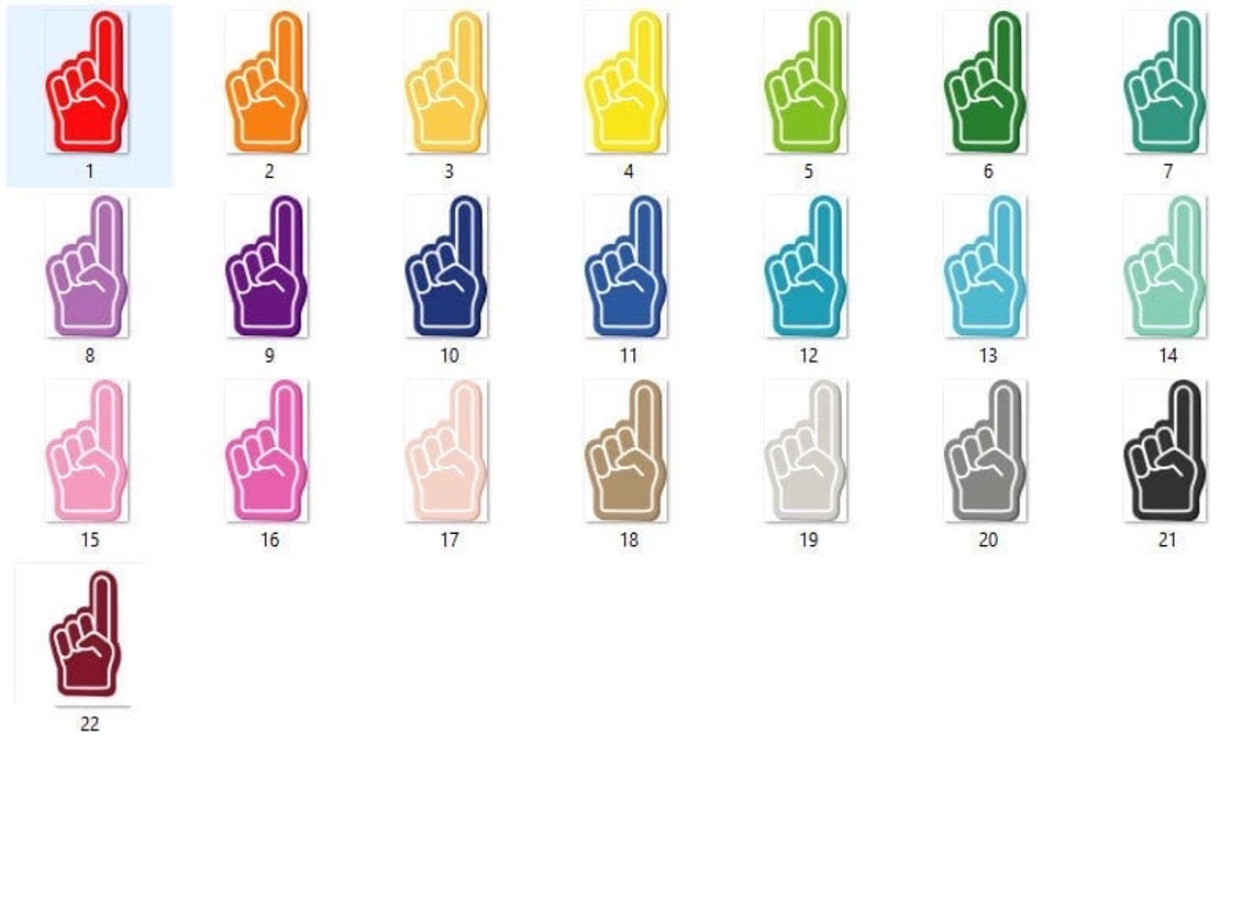 Printed Foam Finger Cupcake Toppers Printed Sports Cupcake Toppers ...