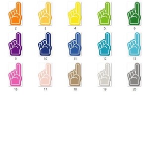 Printed Foam Finger Cupcake Toppers, Sports Theme Cupcake Toppers, Game ...