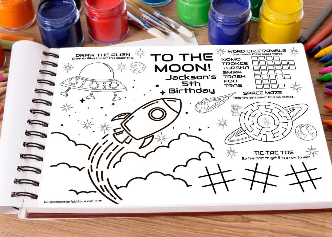 Editable Outer Space Activity Sheet Game, Printable Outer Space Party ...