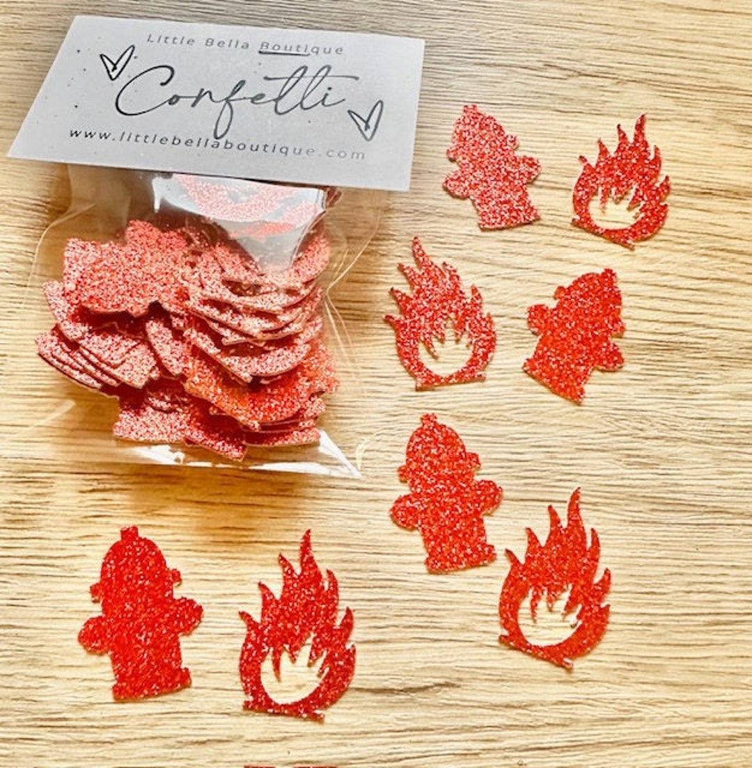 Glitter Firefighter Confetti, Firefighter Table Scatter, Fire Trucks ...