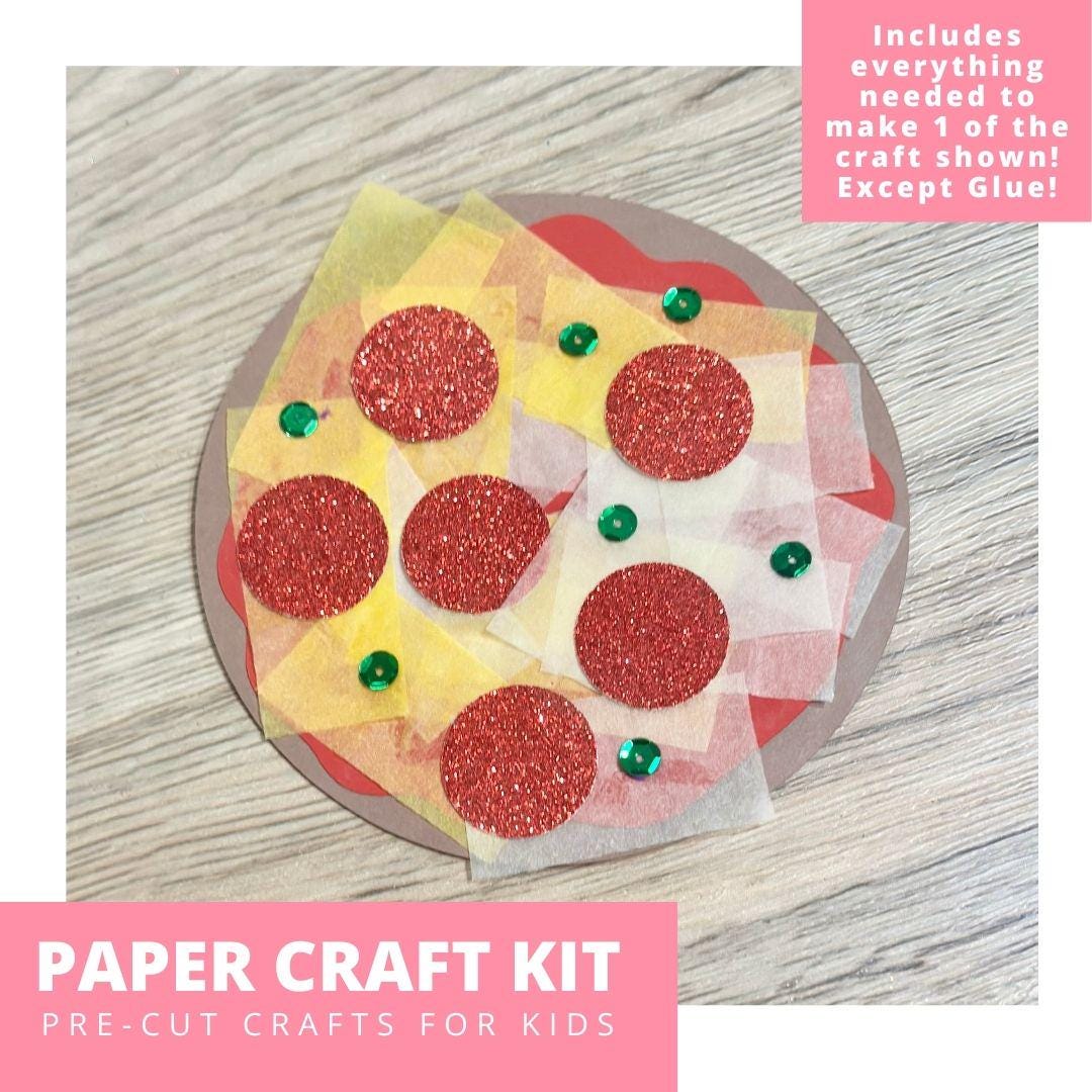 Tissue Paper Pizza Paper Craft Kit, Pizza Arts & Crafts Kit for Kids ...
