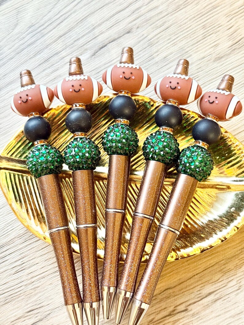 Football Beaded Ink Pen, Game Day Gift, Sports Fan Stationery, Team ...