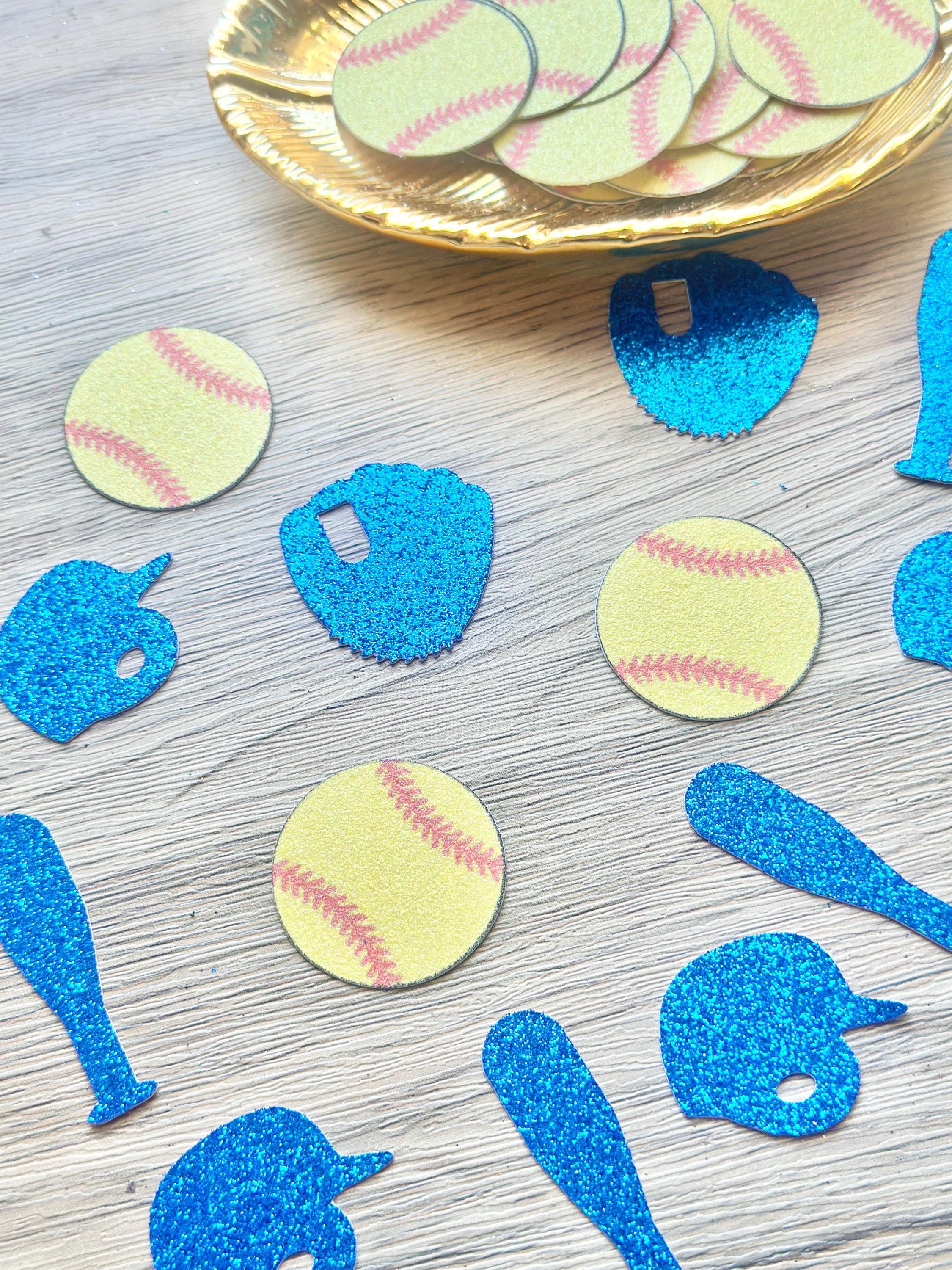 Glitter Softball Confetti, Softball Table Scatter, Softball Party ...