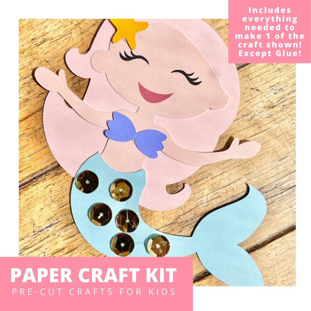 Mermaid Paper Doll Paper Craft Kit, Mermaid Arts & Crafts Kit for Kids ...