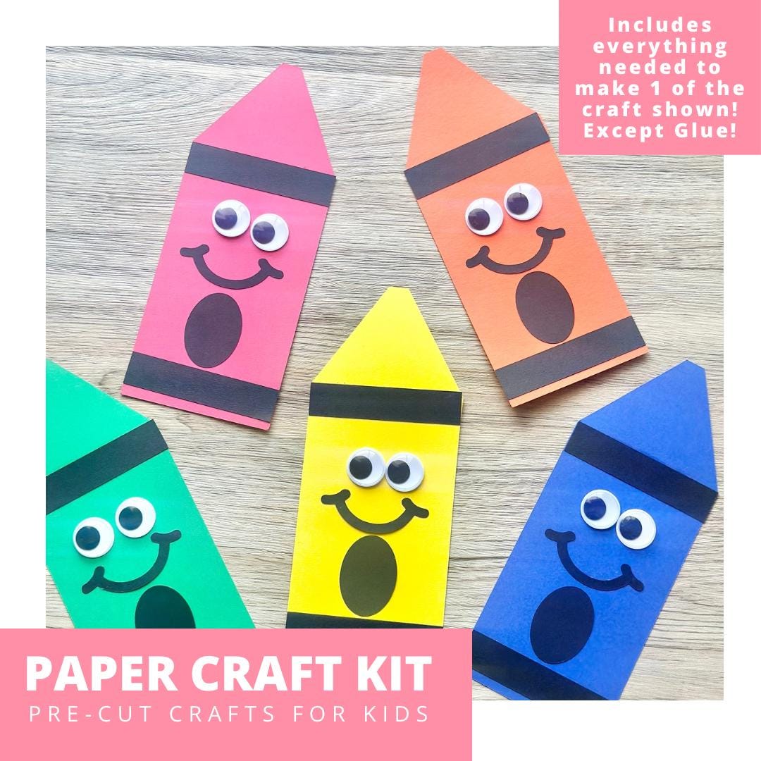 Crayon Pal Paper Craft Kit, Crayon Arts & Crafts Kit for Kids, Crayons ...