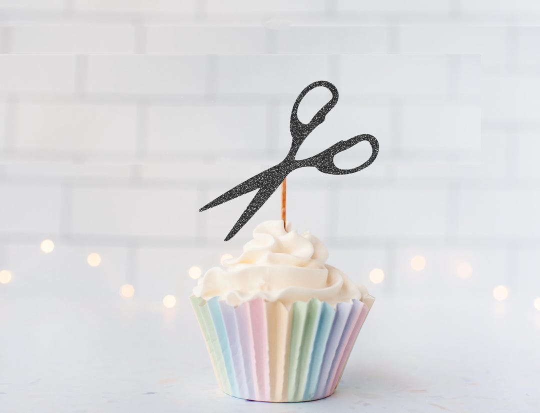 Glitter Scissors Cupcake Toppers, Glitter Cupcake Toppers, Glitter Cake ...