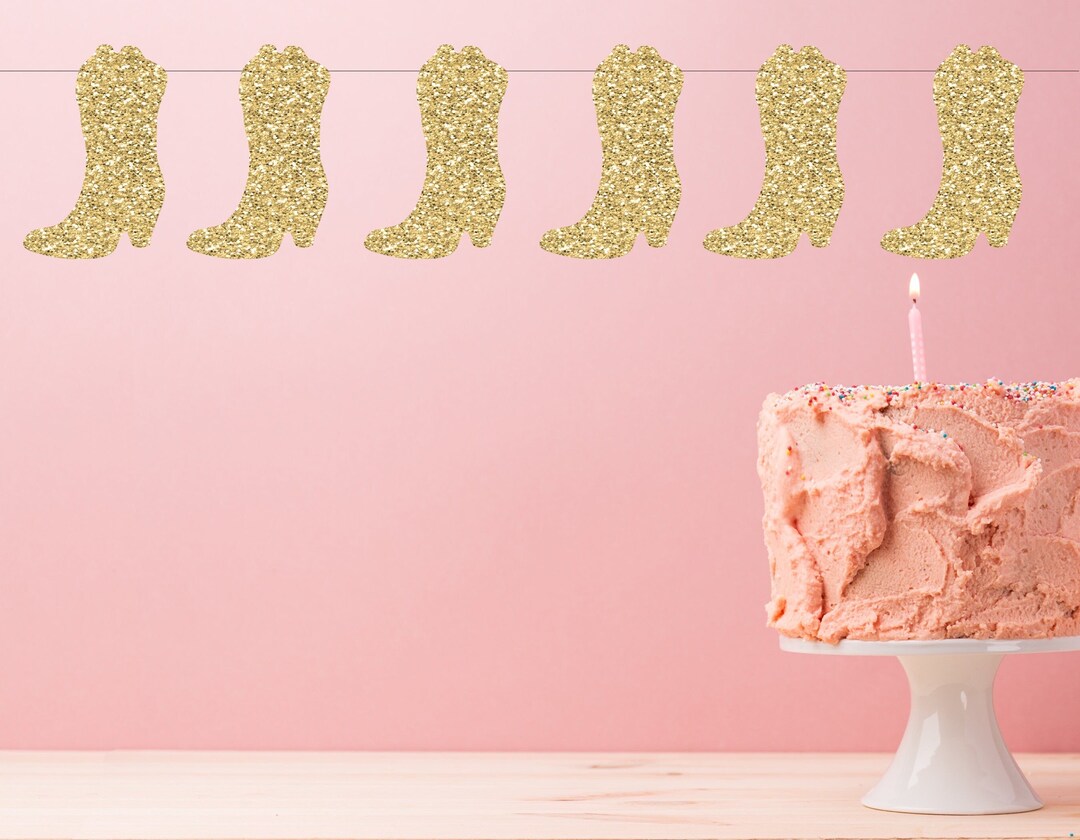 Glitter Cowgirl Boot Banner, Cowgirl Boot Garland, Western Party Decor ...