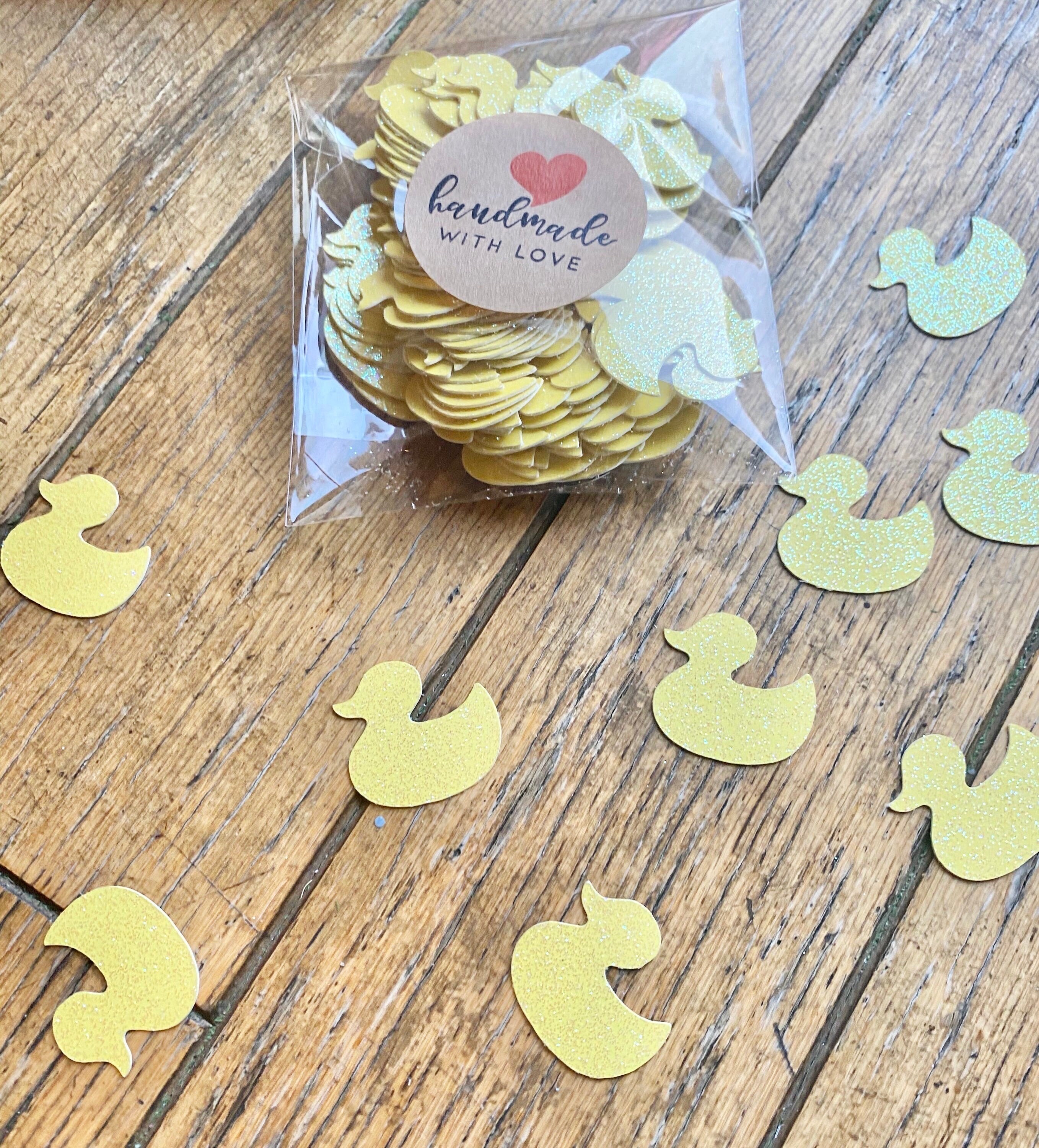 Glitter Rubber Duck Confetti, Baby Duck Table Scatter, Duck Cardstock ...