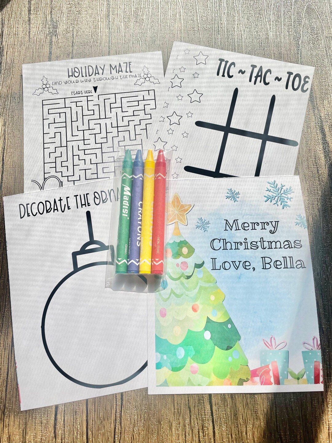 Personalized Winter Holidays Coloring Kit Favors, Holiday Coloring Book ...