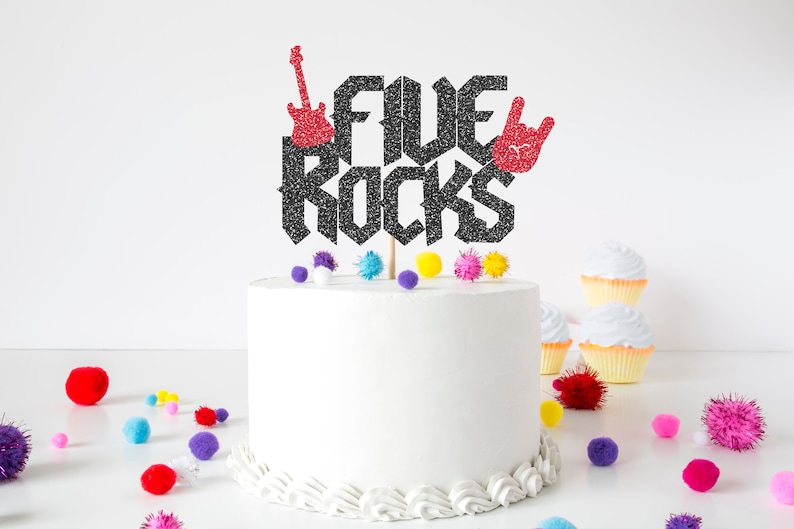 Any Age Rocks Cake Topper Rock N Roll Cake Topper - Etsy