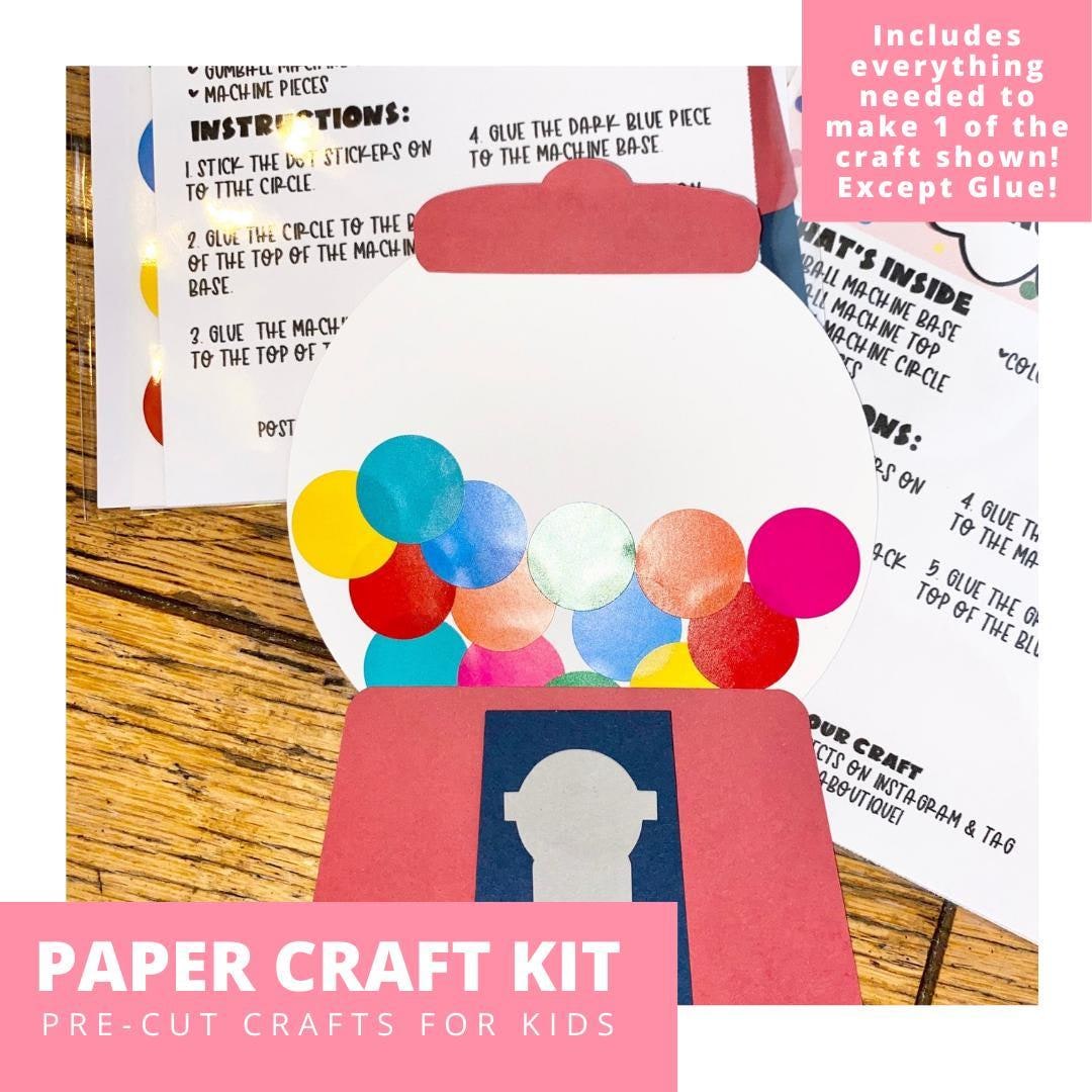 Gumball Machine Paper Craft Kit, Gumball Machine Arts & Crafts Kit for ...