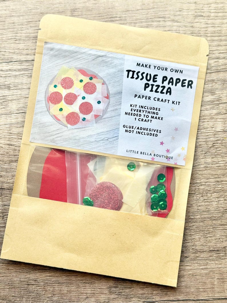 Tissue Paper Pizza Paper Craft Kit, Pizza Arts & Crafts Kit for Kids ...