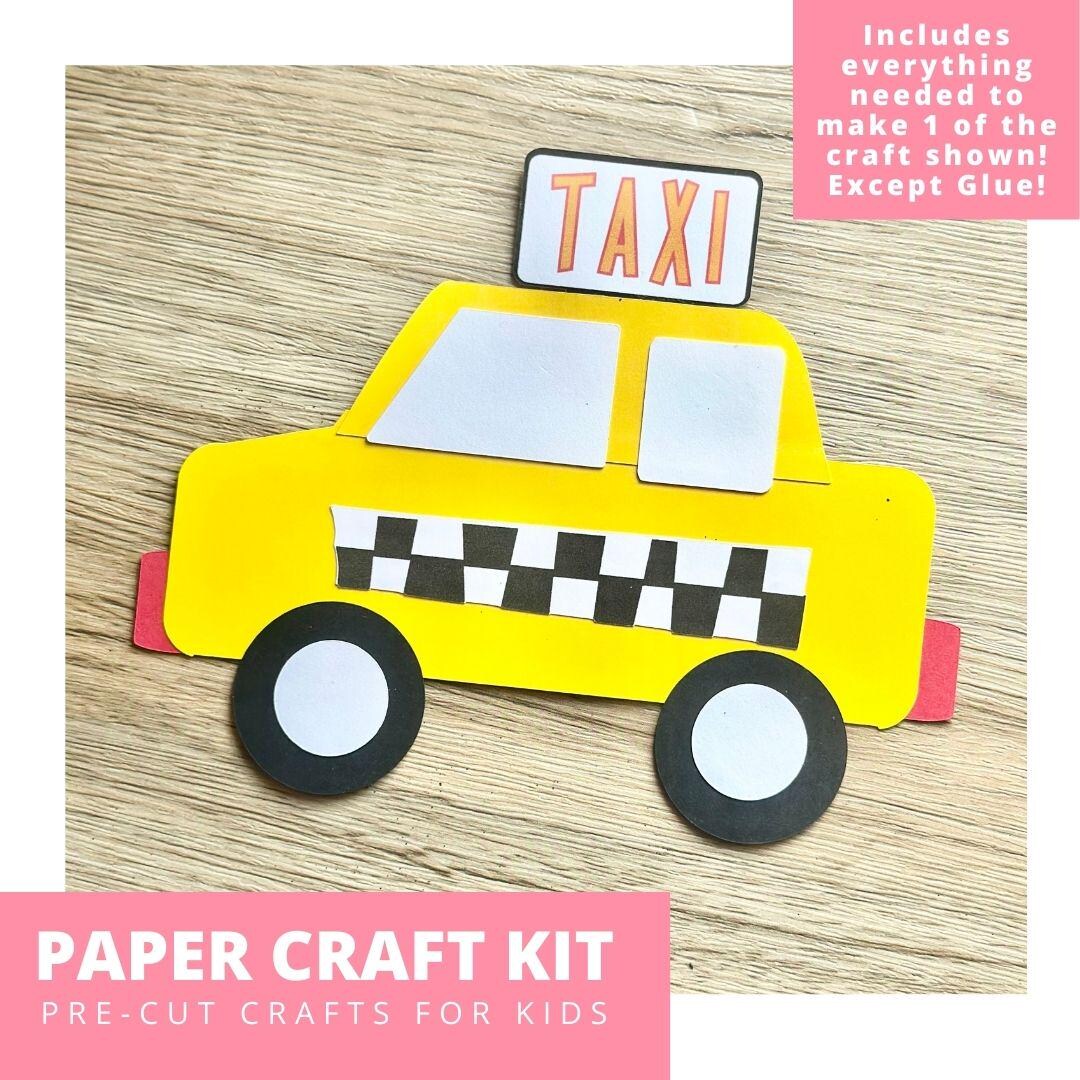 Taxi Cab Paper Craft Kit, Transportation Arts & Crafts Kit for Kids ...