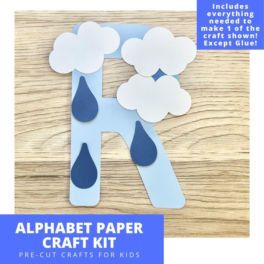 R is for Rain Paper Craft Kit, Alphabet Arts & Crafts Kit for Kids, Pre ...
