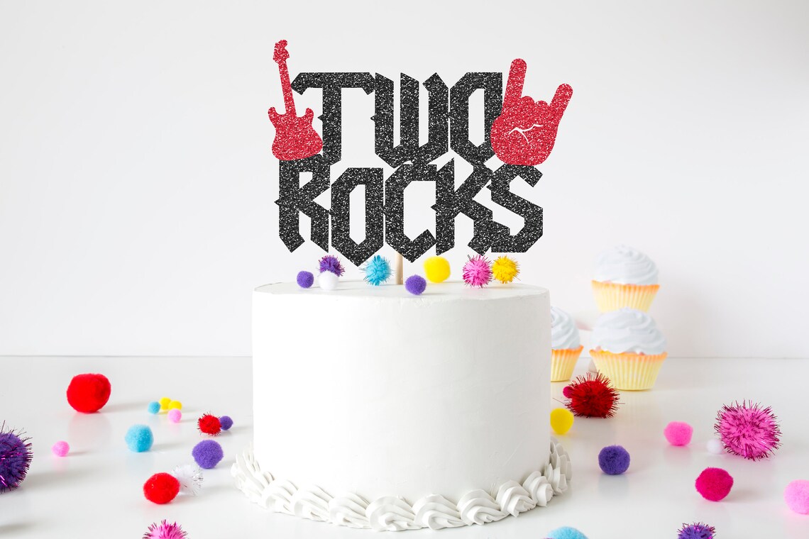 Any Age Rocks Cake Topper Rock N Roll Cake Topper - Etsy