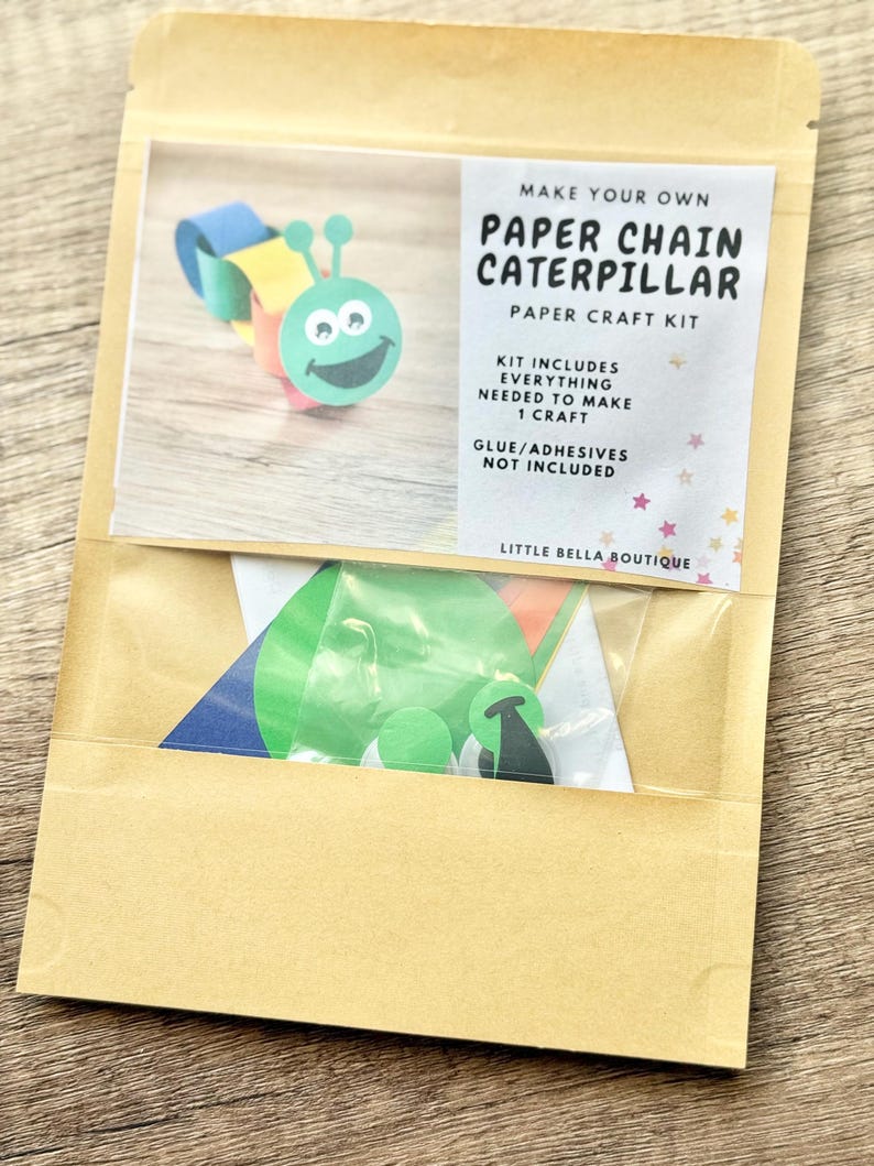 Paper Chain Caterpillar Paper Craft Kit, Caterpillar Arts & Crafts Kit ...