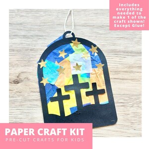 Stained Glass Cross Paper Craft Kit, Christian Arts & Crafts Kit for ...