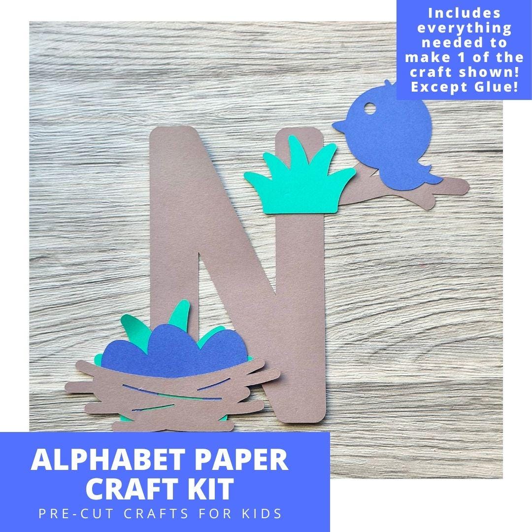 N is for Nest Paper Craft Kit, Alphabet Arts & Crafts Kit for Kids, Pre ...