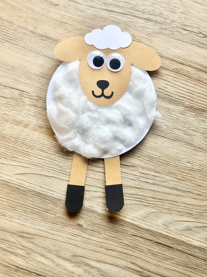 Cotton Ball Sheep Paper Craft Kit, Sheep Arts & Crafts Kit for Kids ...