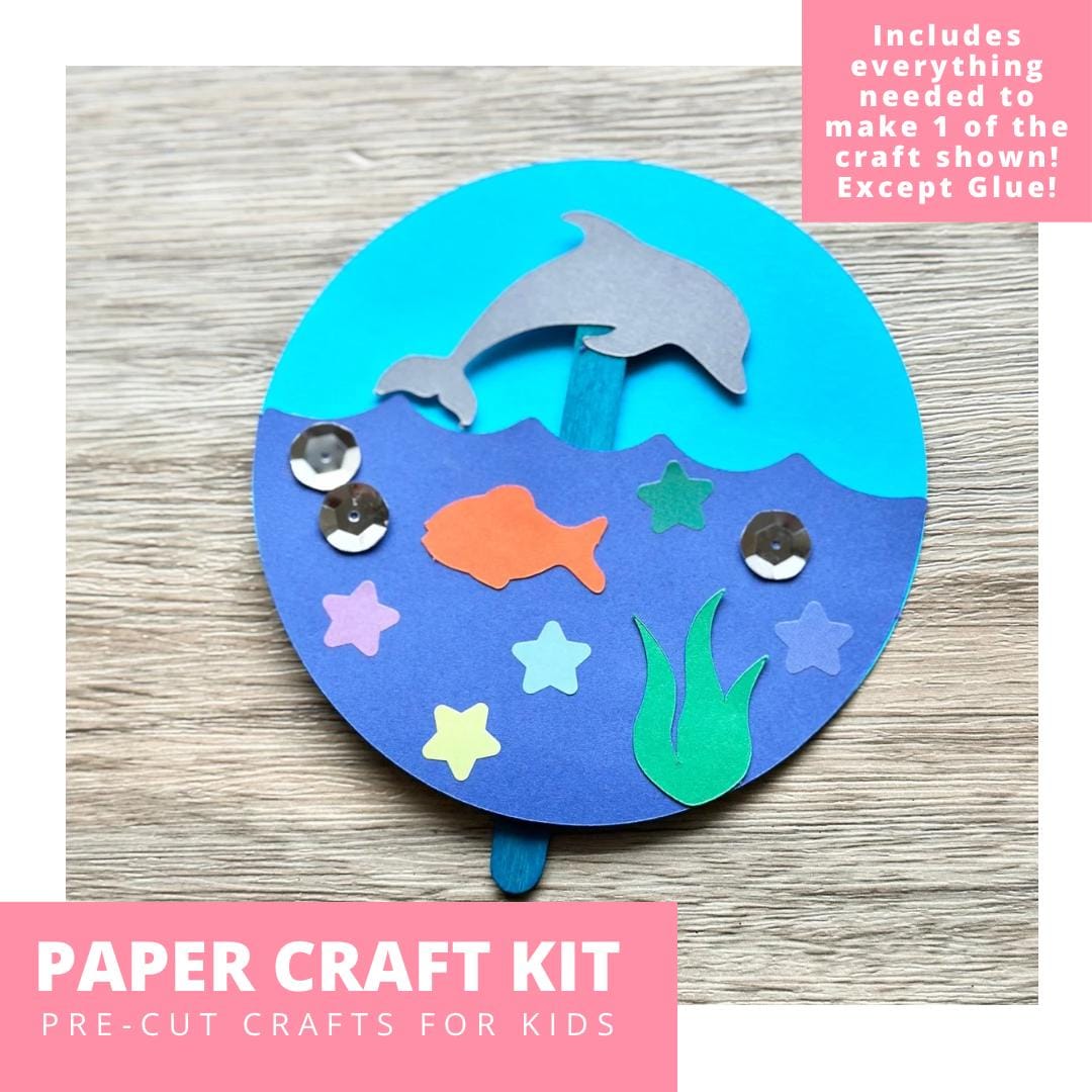 Swimming Dolphin Paper Craft Kit, Dolphin Craft Kit for Kids, Under the ...