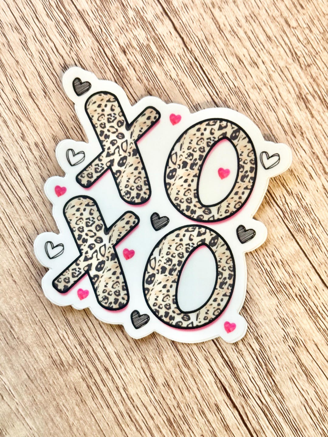 Leopard XOXO Vinyl Sticker, Valentines Stickers, Hugs and Kisses ...