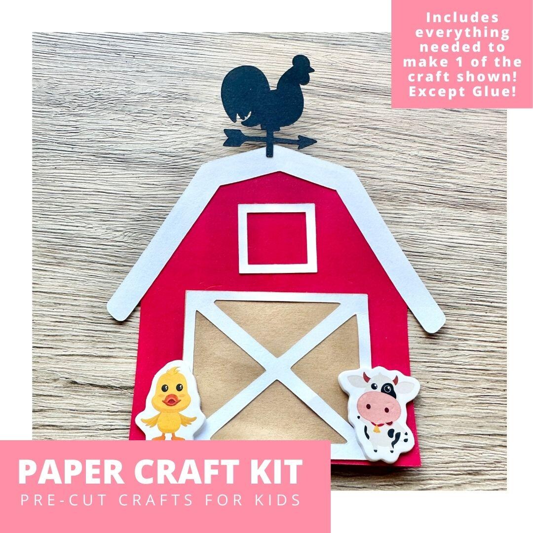 Little Red Barn Paper Craft Kit, Little Red Barn Arts & Crafts Kit for ...