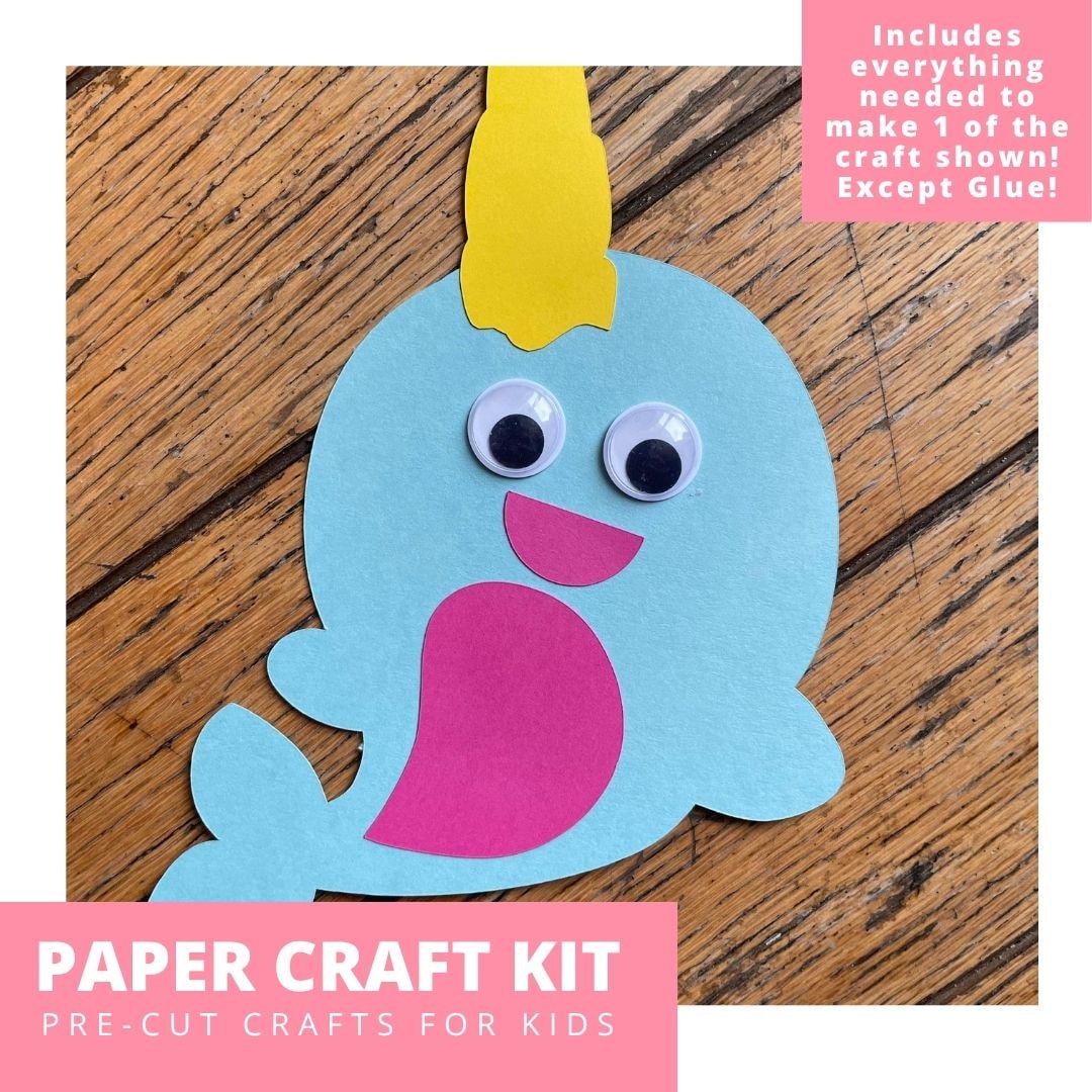 Narwhal Paper Craft Kit, Narwhal Arts & Crafts Kit for Kids, Narwhal ...