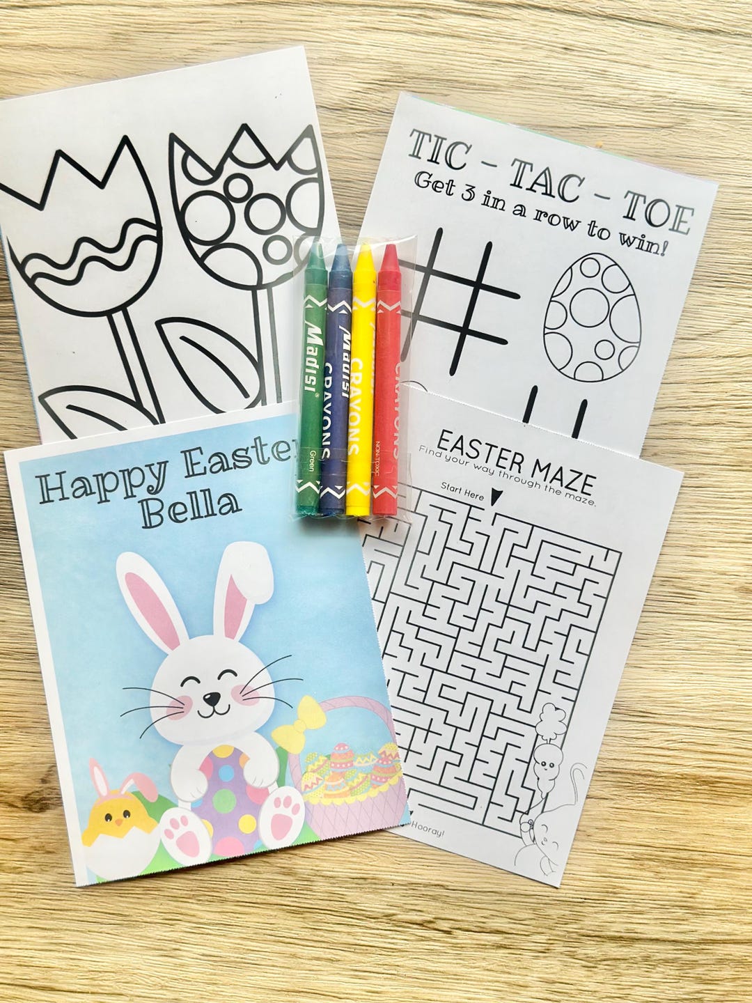 Personalized Easter Coloring Kit Favors, Easter Coloring Book Favors ...