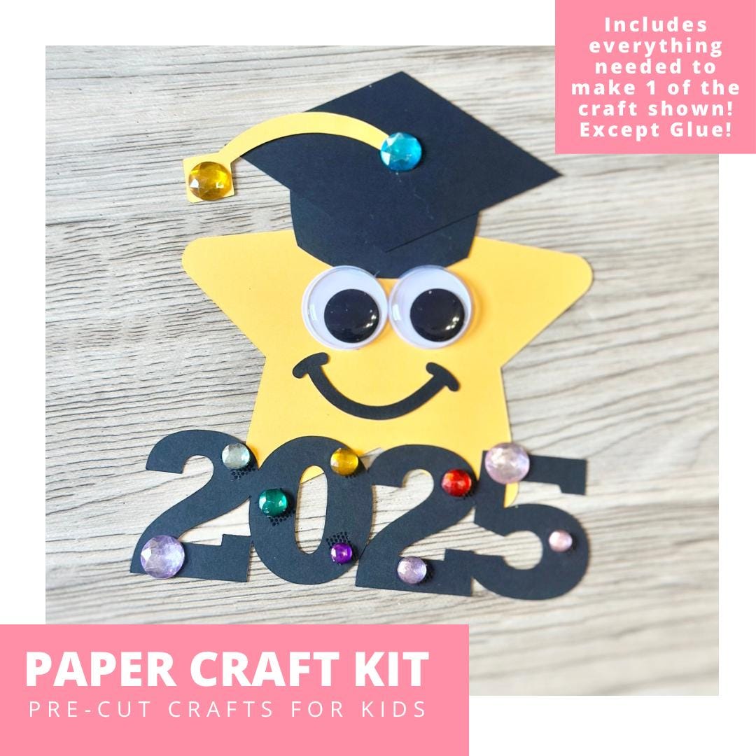 Graduation Star Paper Craft Kit, Grad Arts & Crafts Kit for Kids ...