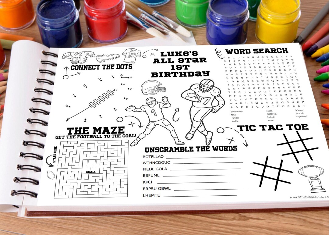 Editable Football Activity Sheet, Printable Football Season Activity ...