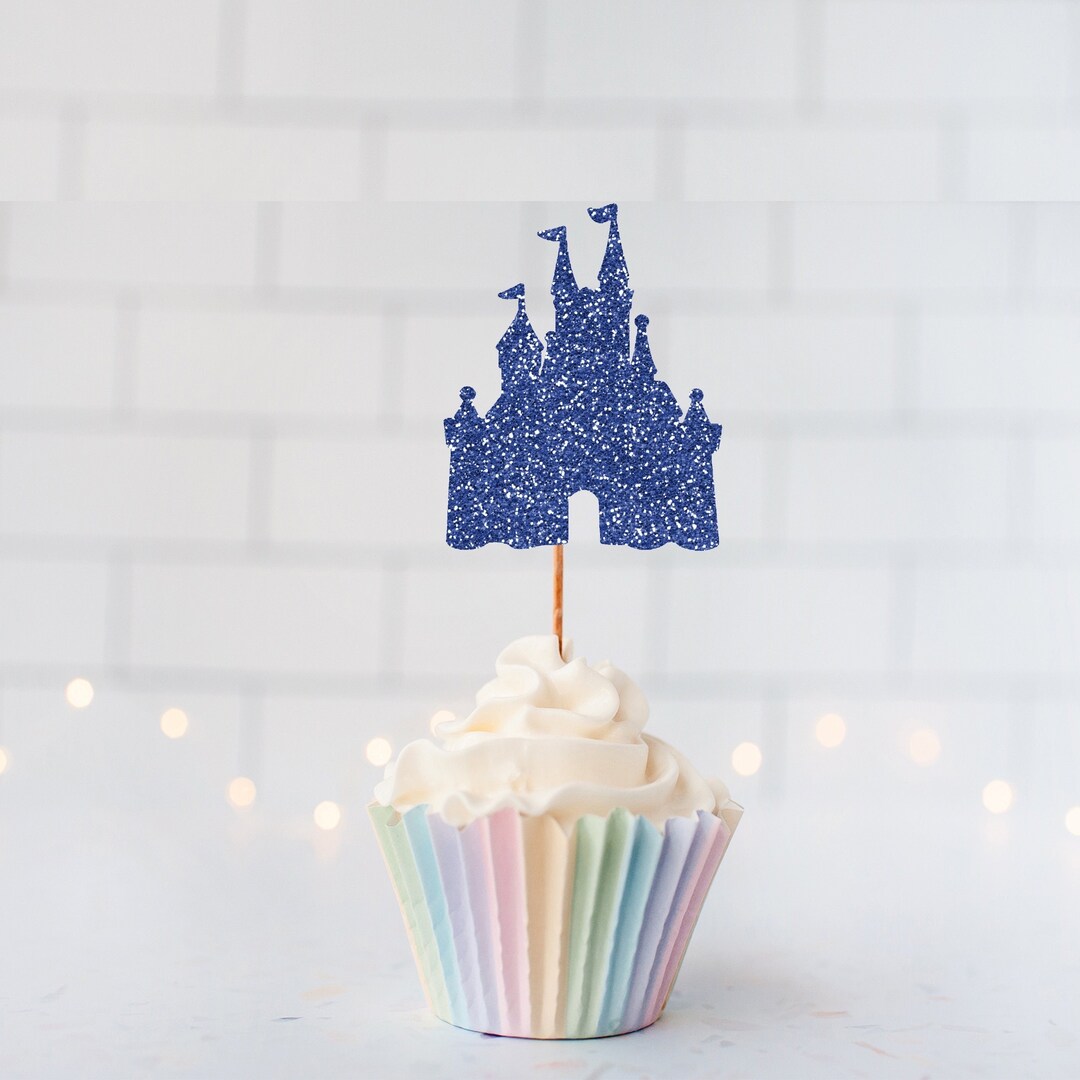 Glitter Princess Castle Cupcake Toppers, Glitter Cupcake Toppers ...