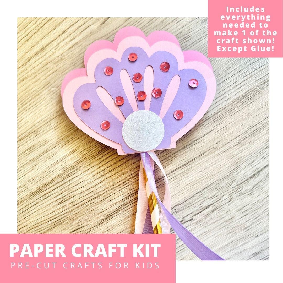 Sea Shell Wand Paper Craft Kit, Mermaid Princess Arts & Crafts Kit for ...