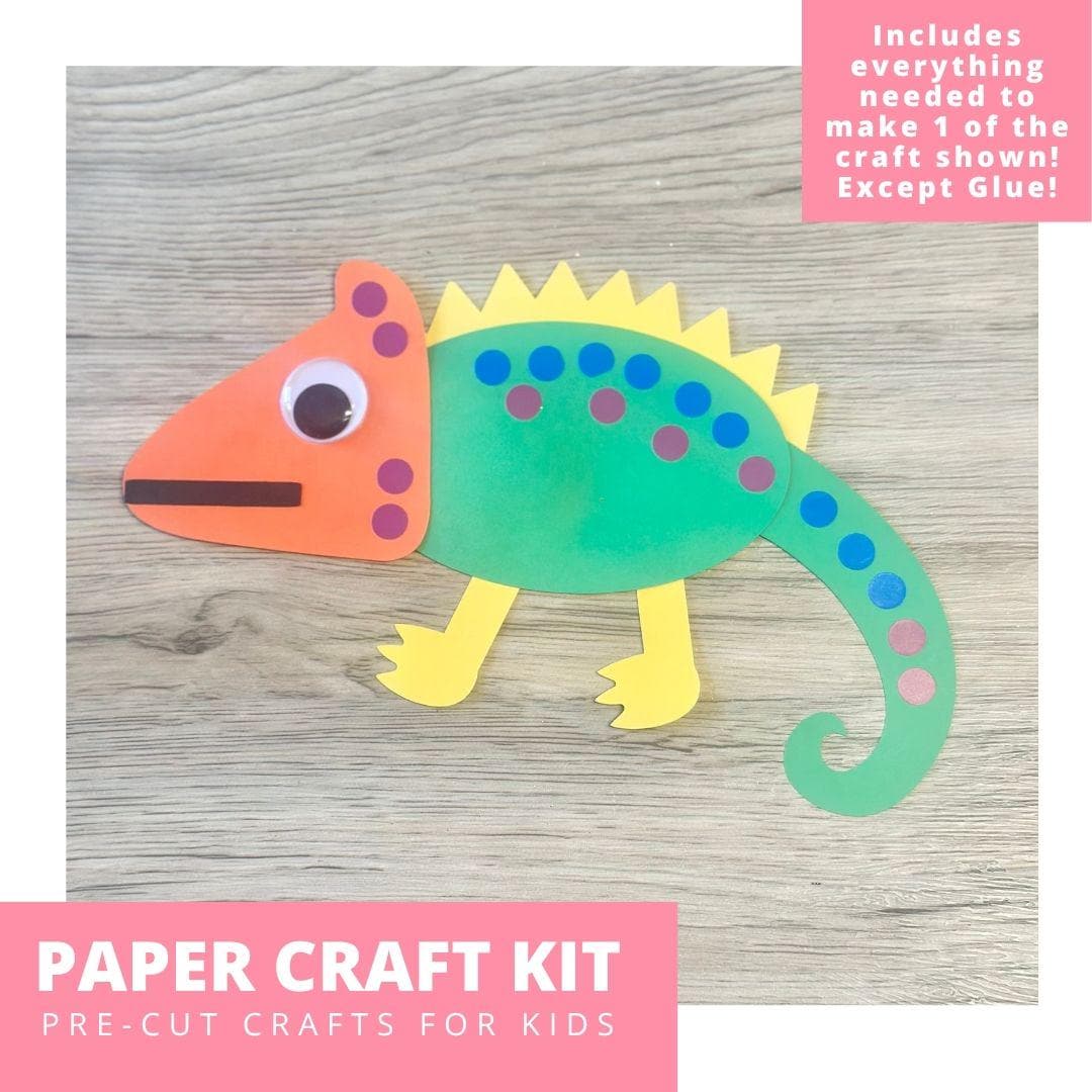 Iguana Paper Craft Kit, Reptile Arts & Crafts Kit for Kids, Iguana ...