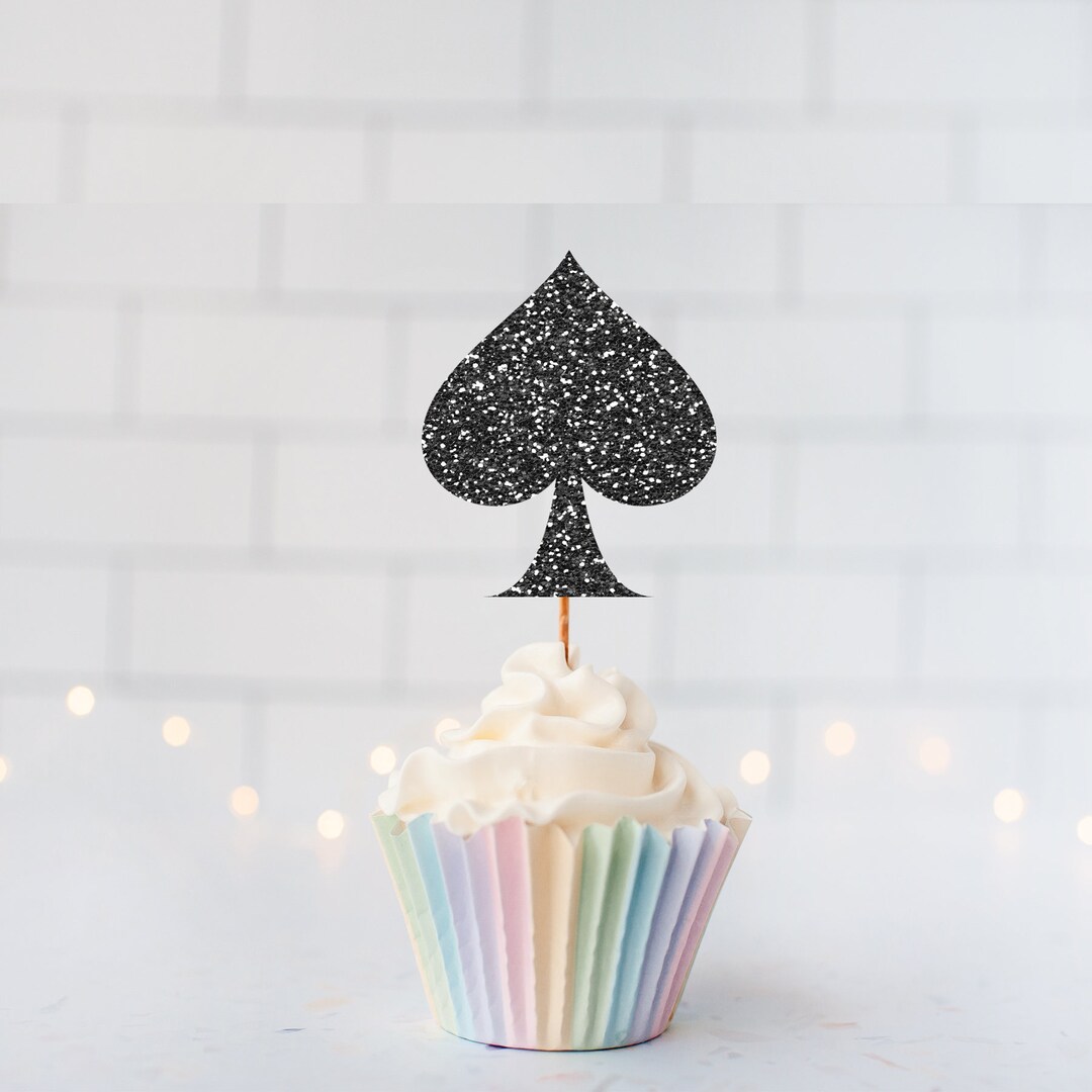 Glitter Spade Cupcake Toppers Glitter Cupcake Toppers Glitter Cake ...