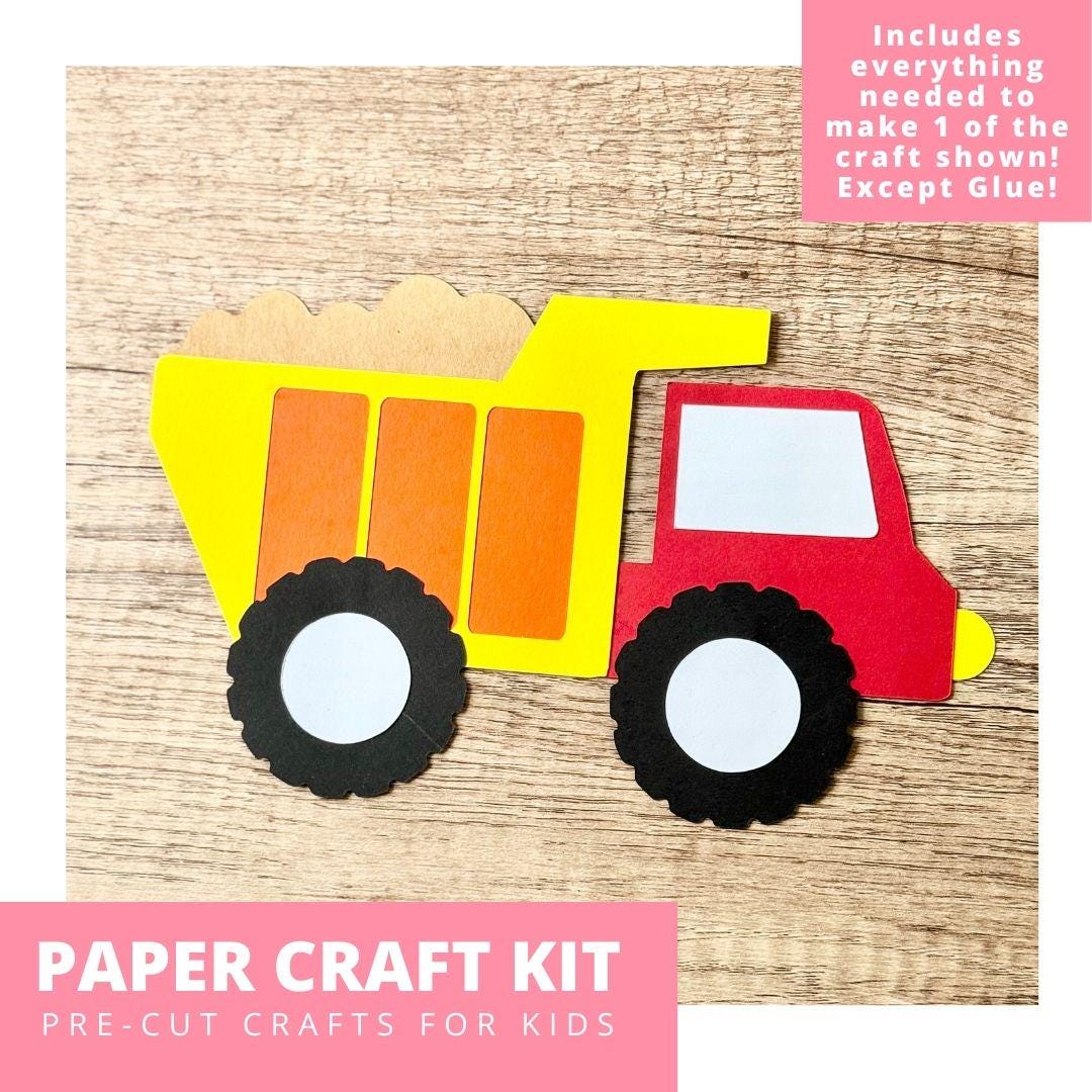Dump Truck Paper Craft Kit, Construction Arts & Crafts Kit for Kids ...