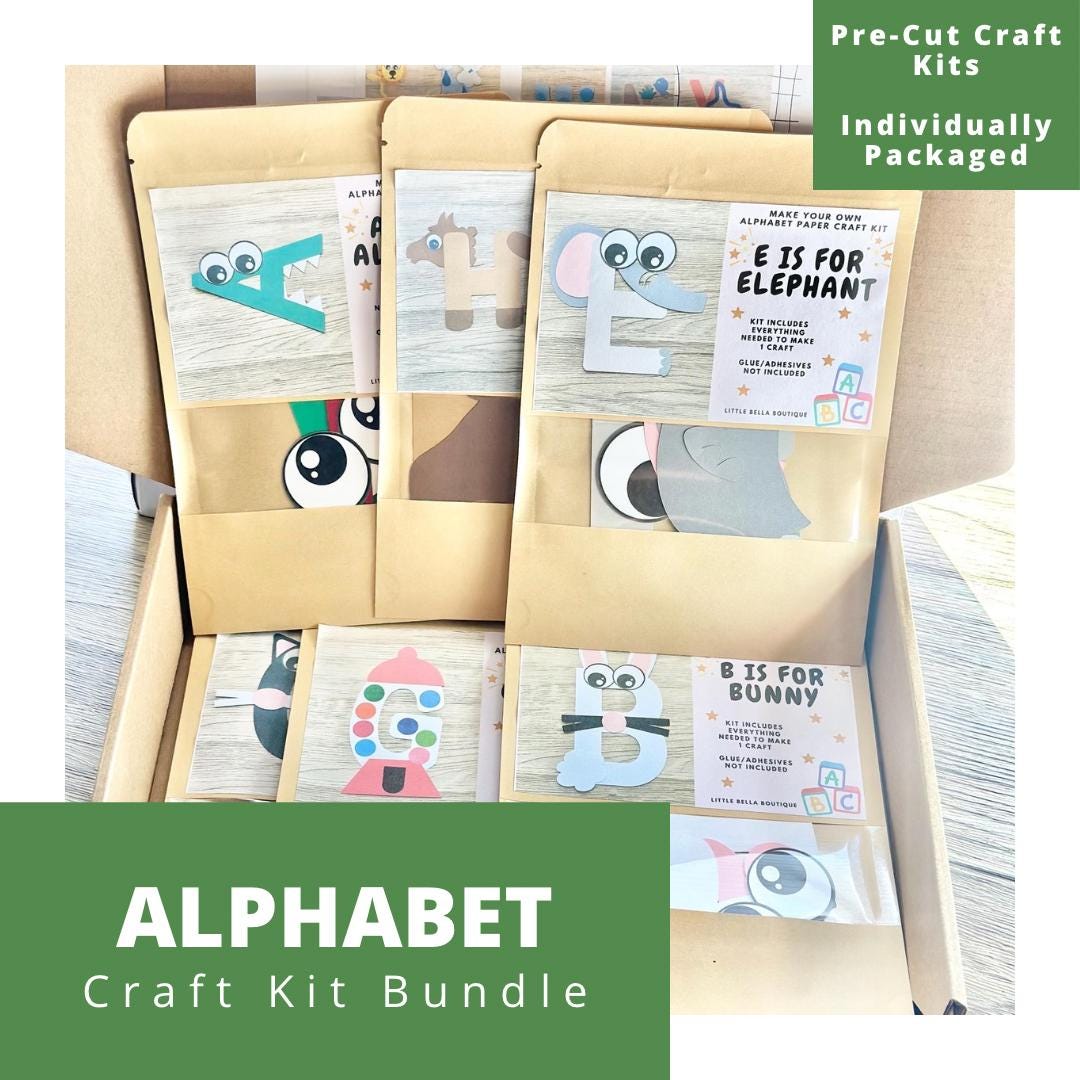 Alphabet Craft Kit Bundle, ABC Kids Craft Kit Bundle, Paper Craft Kits ...