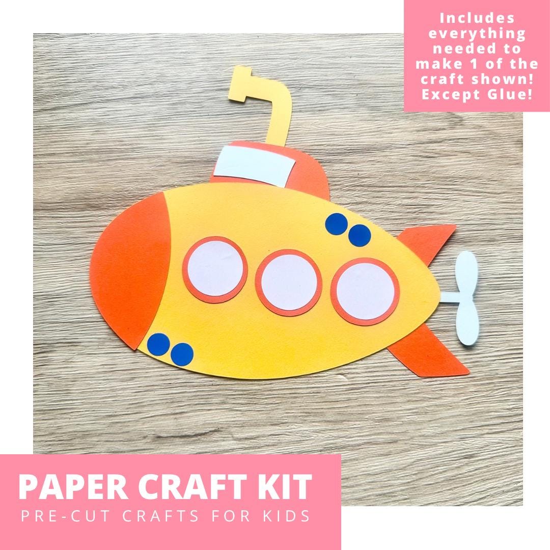 Submarine Paper Craft Kit, Underwater Transportation Arts & Crafts Kit ...