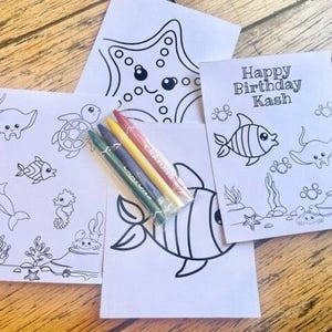 Personalized Under the Sea Coloring Kit Favors, Under the Sea Coloring ...