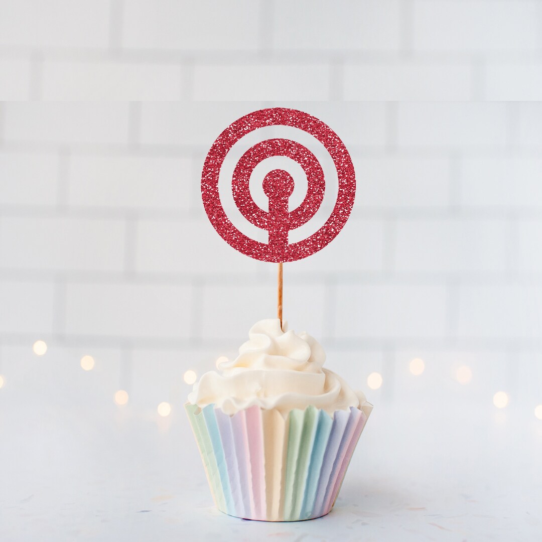 Glitter Target Cupcake Toppers, Bullseye, Trips and Sips, Bullseye ...
