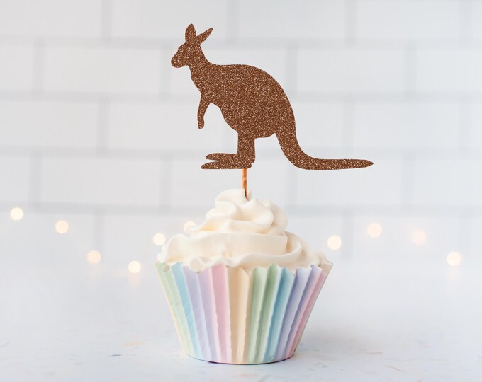Kangaroo Cupcake Toppers, Australian Party Decorations, Outback Party ...