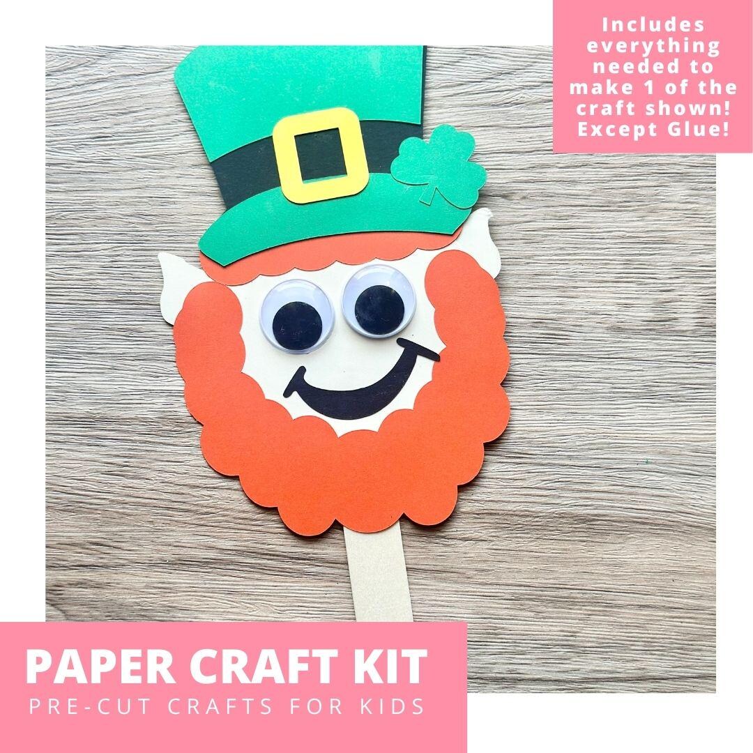 Lucky Leprechaun Paper Craft Kit, St. Patrick's Day Arts & Crafts Kit ...