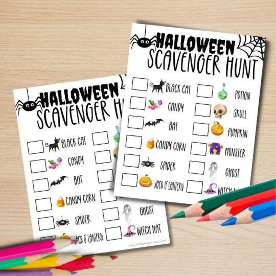 Printable Halloween Scavenger Hunt Game, Printable Spooky Season ...