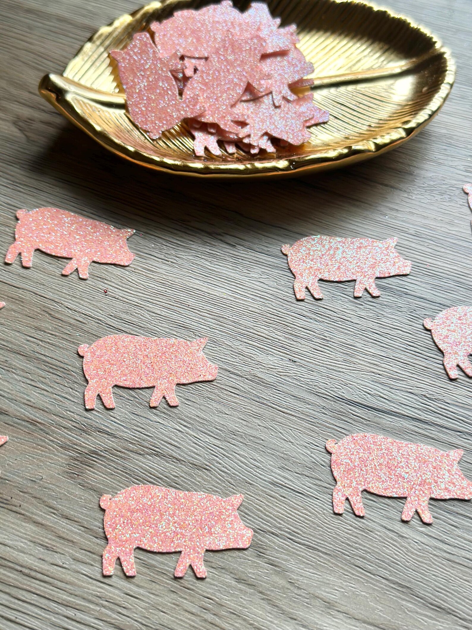Glitter Pig Confetti, Farm Animal Decor, Barnyard Theme, Pink Pig Table ...