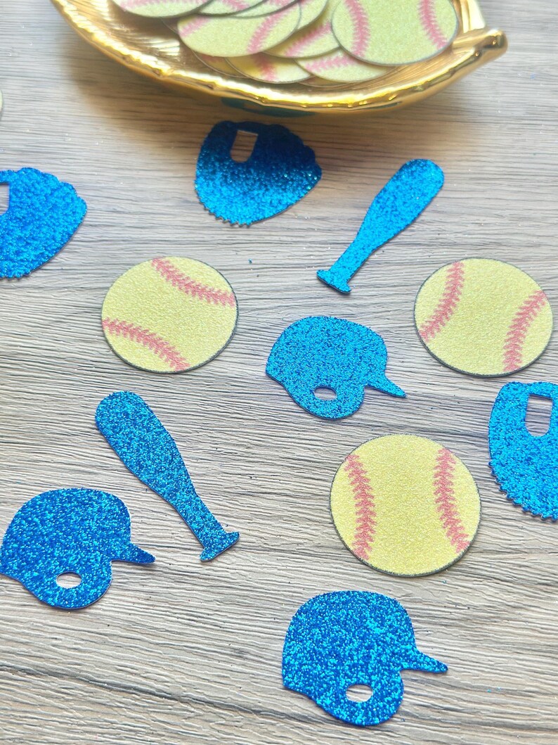 Glitter Softball Confetti, Softball Table Scatter, Softball Party ...