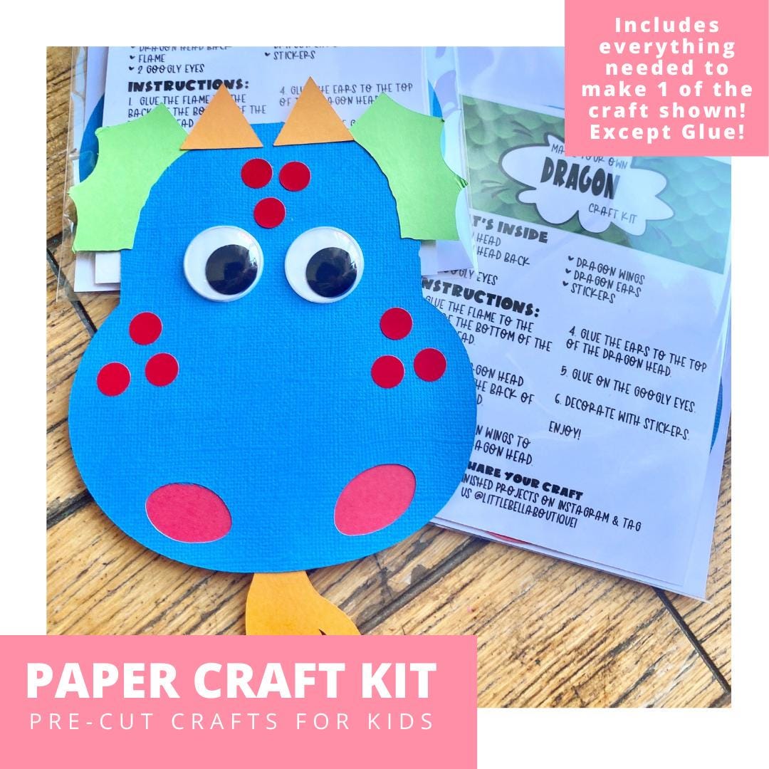 Dragon Paper Craft Kit, Dragon Arts & Crafts Kit for Kids, Dragon Craft ...