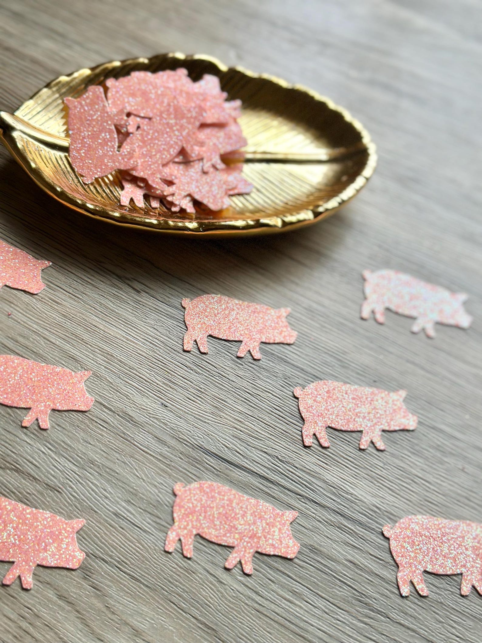 Glitter Pig Confetti, Farm Animal Decor, Barnyard Theme, Pink Pig Table ...