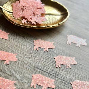 Glitter Pig Confetti, Farm Animal Decor, Barnyard Theme, Pink Pig Table ...