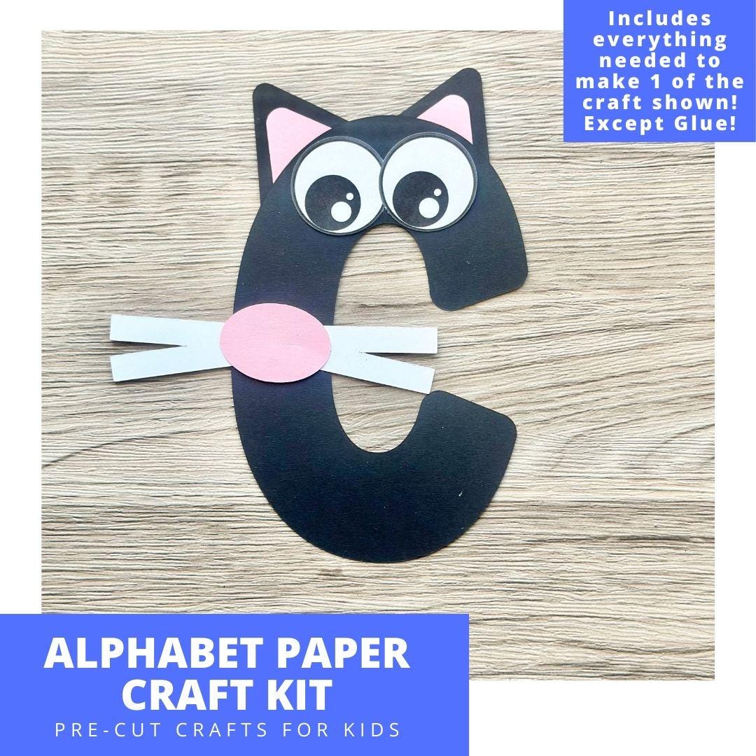C is for Cat Paper Craft Kit, Alphabet Arts & Crafts Kit for Kids, Pre ...